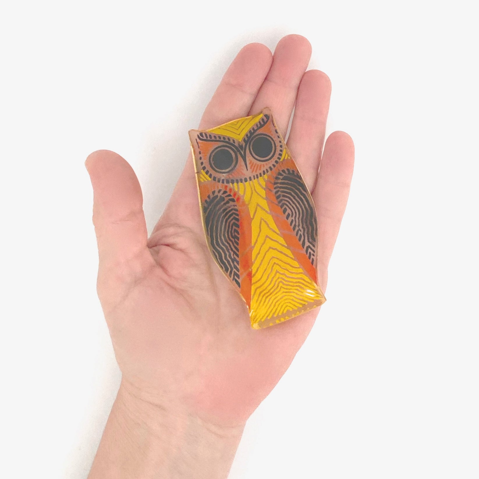 Abraham Palatnik red, yellow & black owl ~ scarce – Samantha Howard Vintage