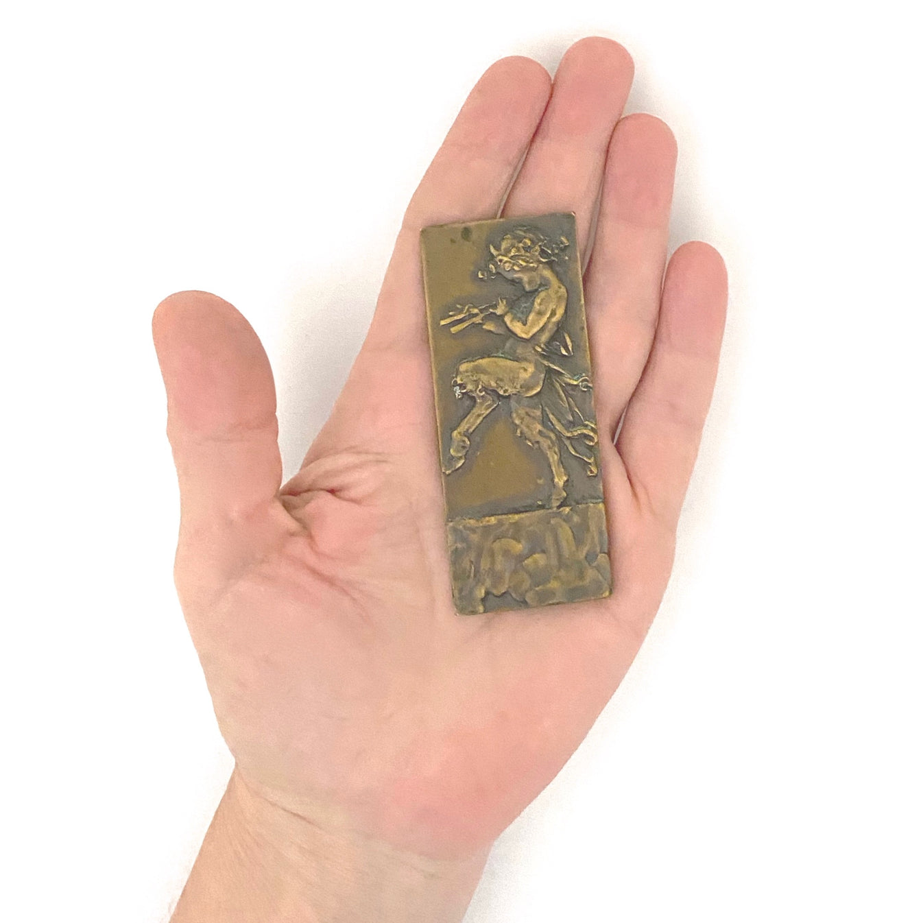 Henri Dropsy France bronze plaque of Pan – Samantha Howard Vintage