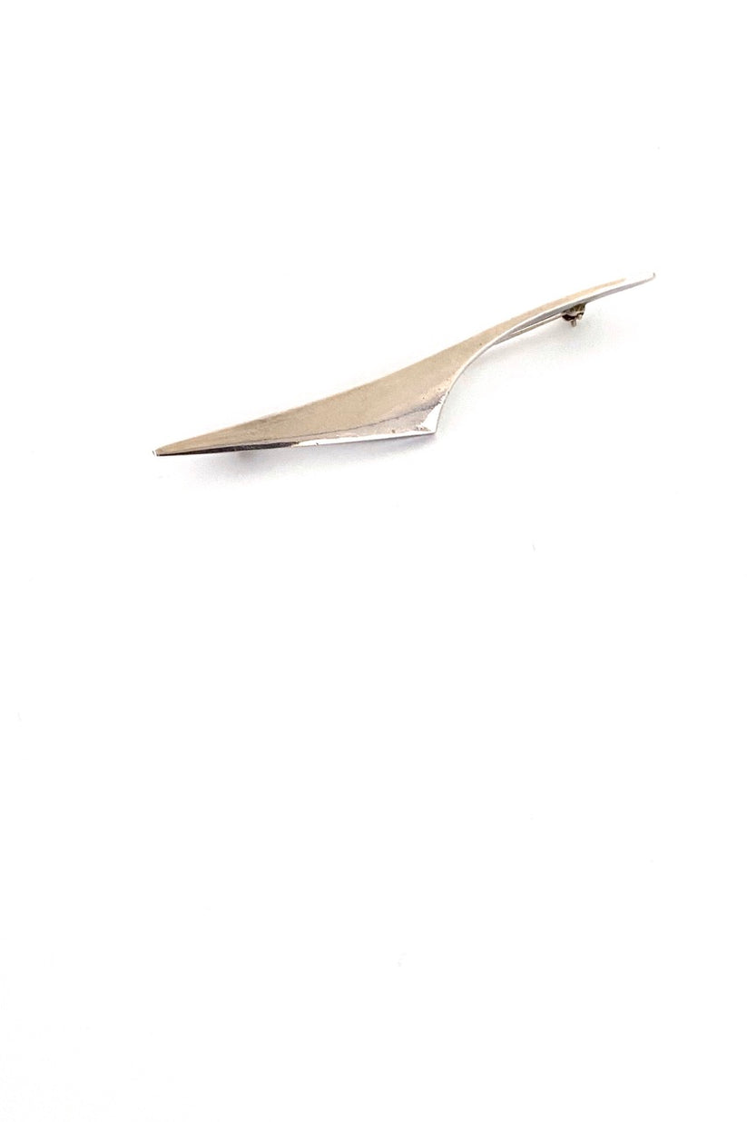 Henry Steig long modernist silver brooch – Samantha Howard Vintage