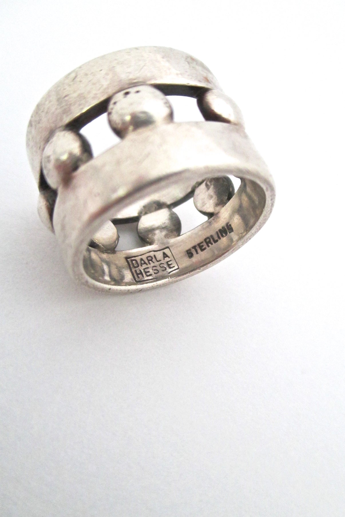 Darla Hesse beaded band silver ring – Samantha Howard Vintage