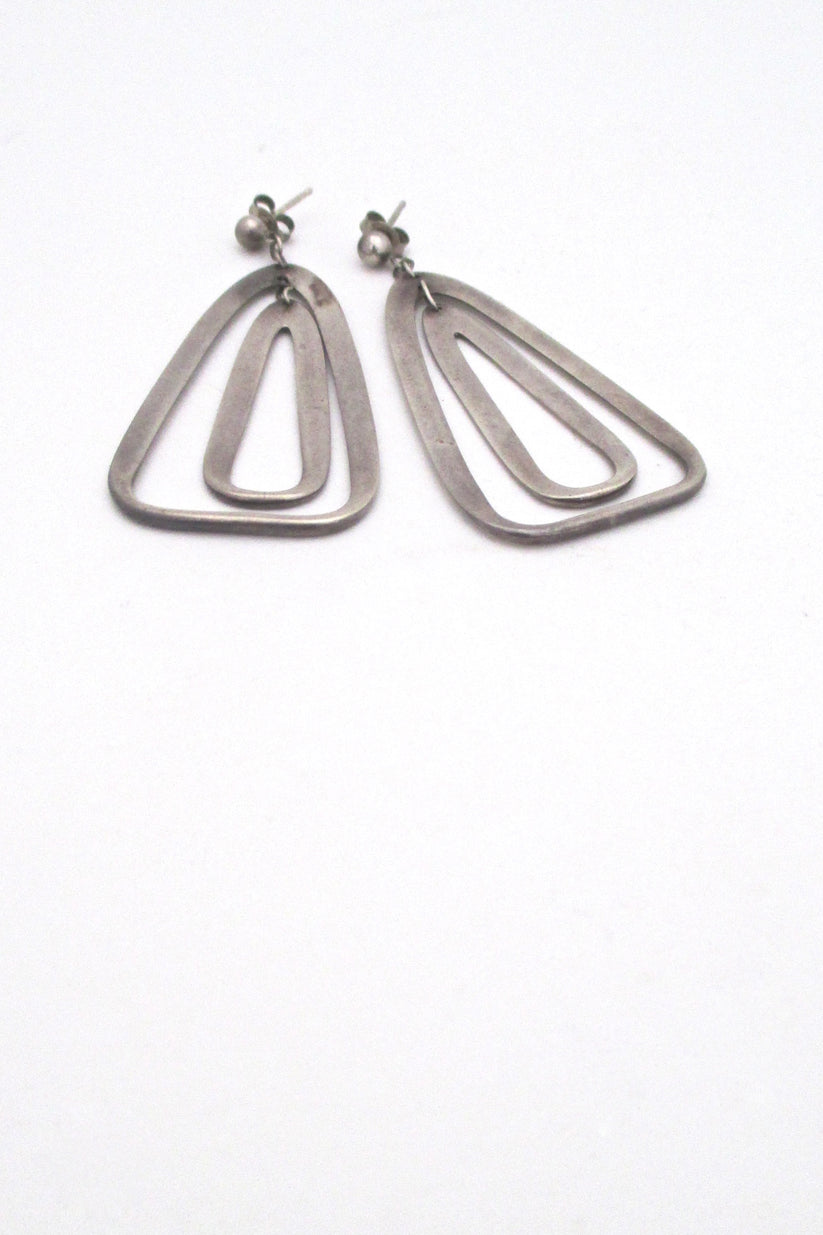 Darla Hesse kinetic silver double drop earrings – Samantha Howard Vintage