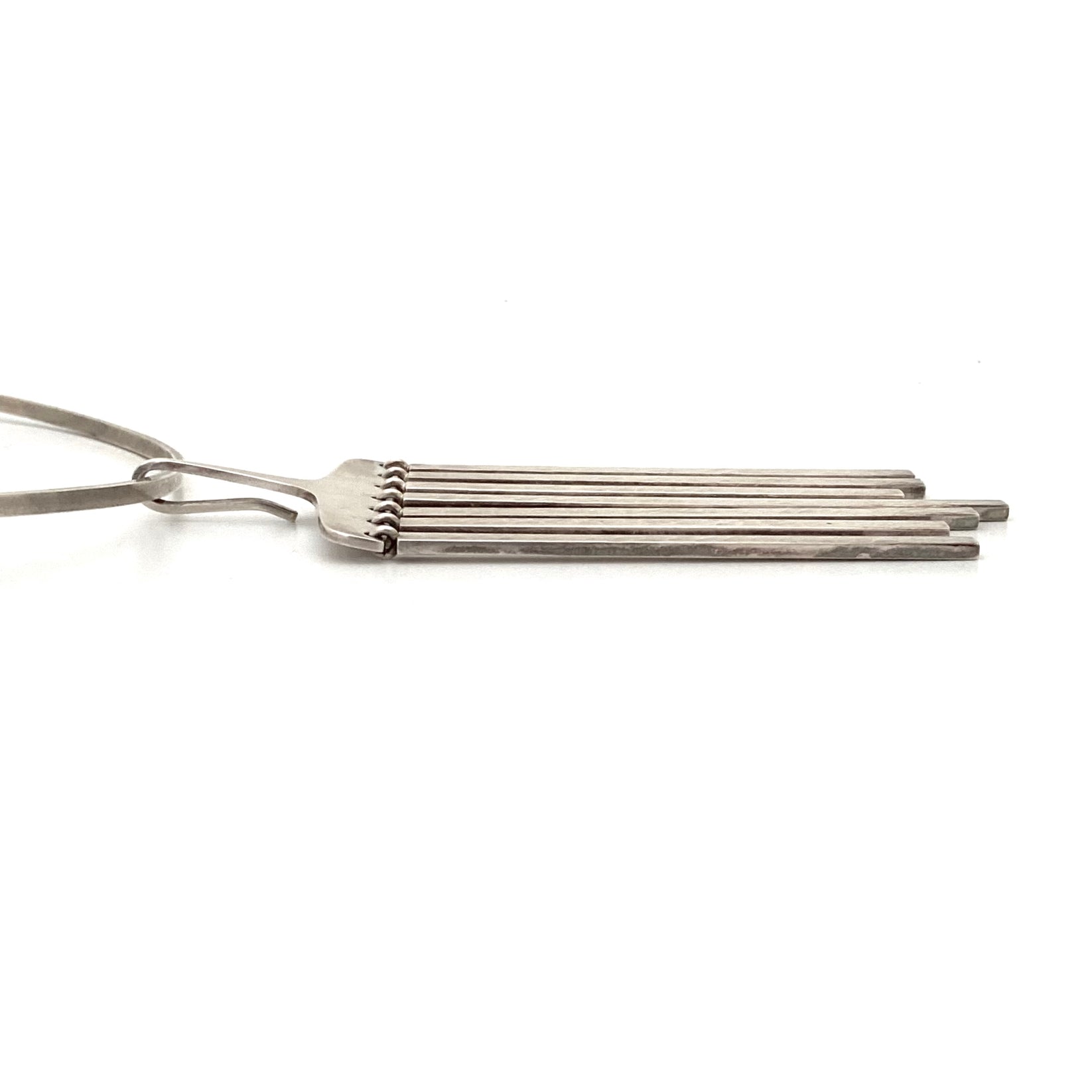 Hans Hansen large kinetic hammered silver kinetic pendant ~ Bent Gabri ...