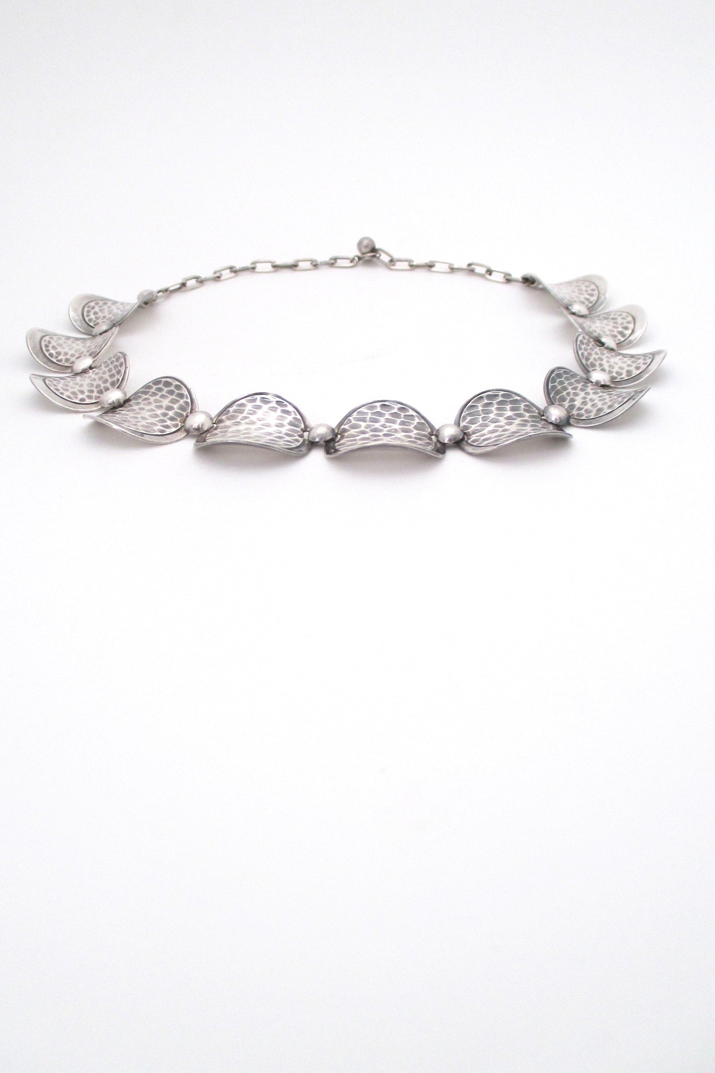 KE Palmberg for Alton textured silver curved link necklace - 1974 ...
