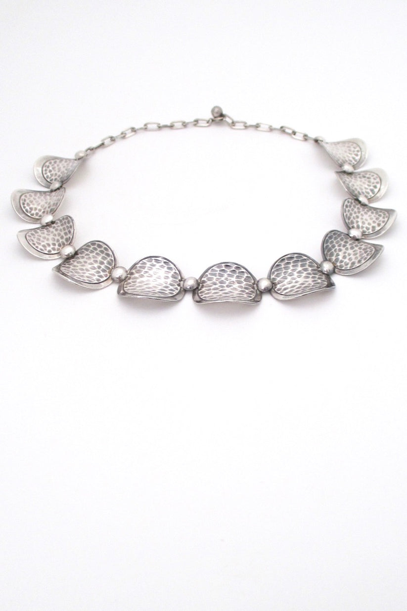 KE Palmberg for Alton textured silver curved link necklace - 1974 ...